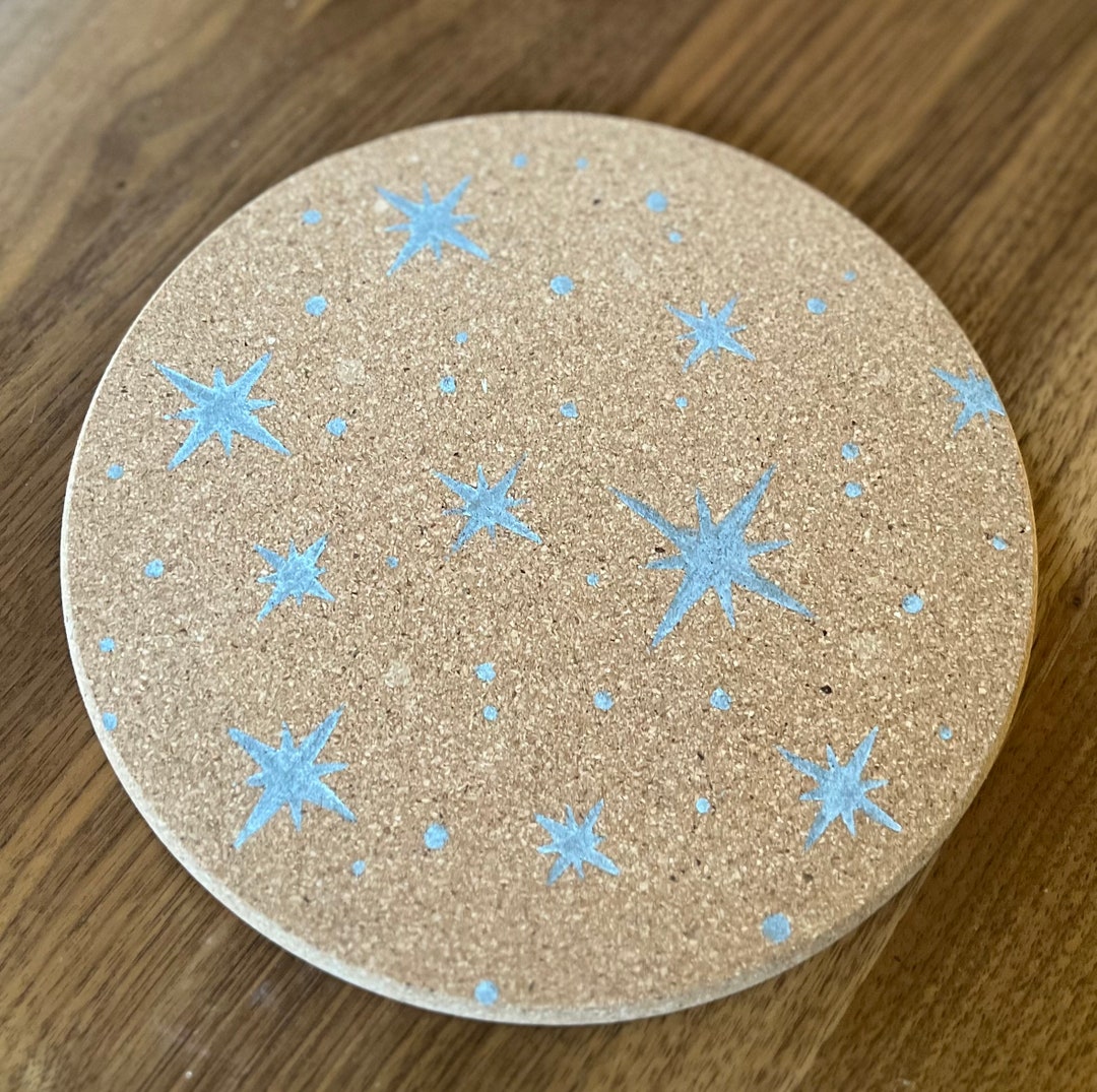 Retro Star Trivet/ Atomic Star Trivet/ Cork Trivet/ Silver Star Trivet ...