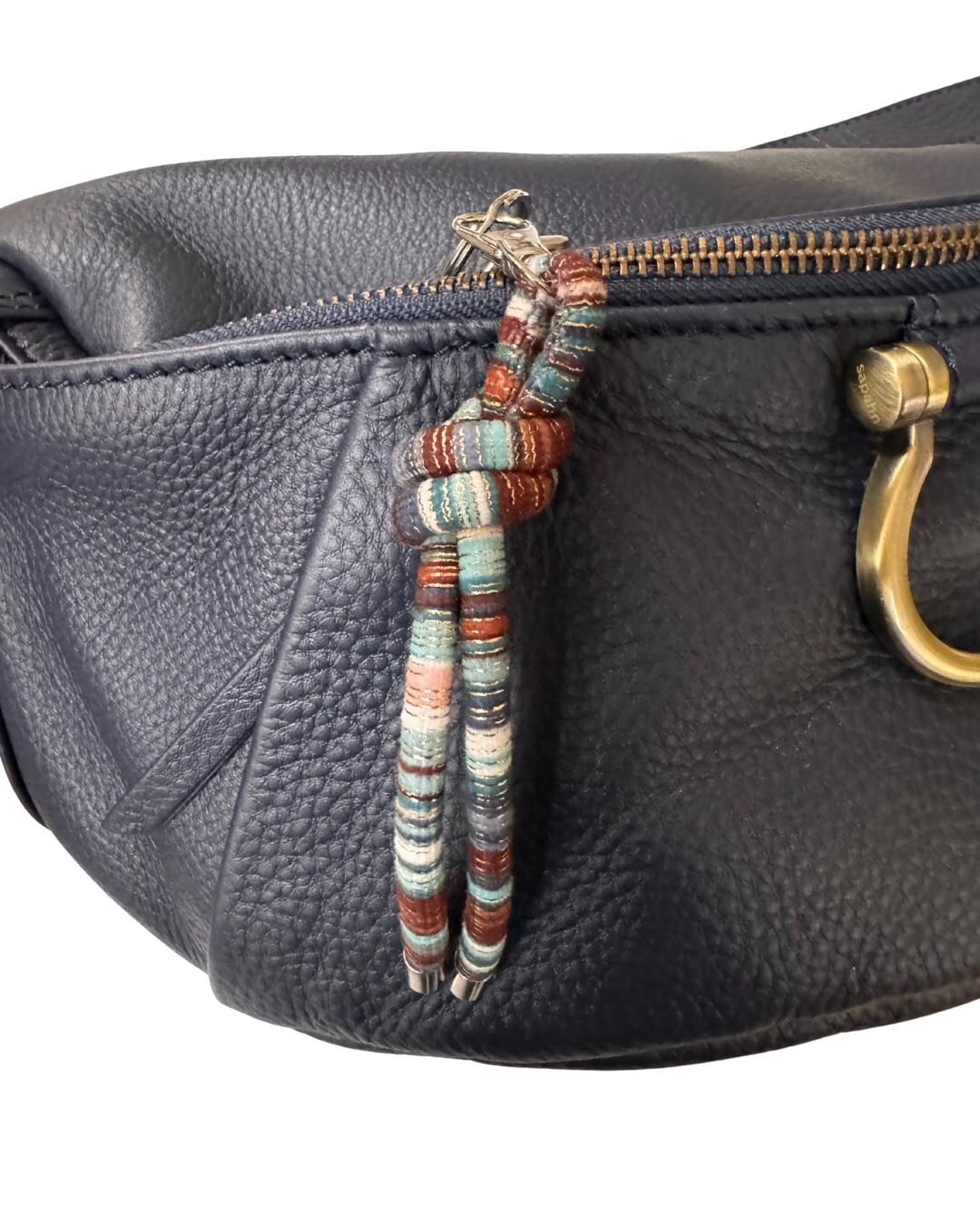 Blue Striped Bag Charm/ Keychain - Etsy