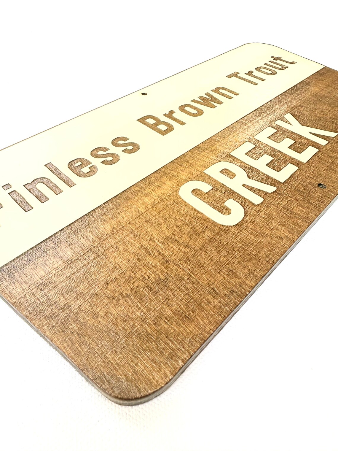 Finless Brown Trout Creek Sign. Funny Sign. Water Resistant. Humorous ...