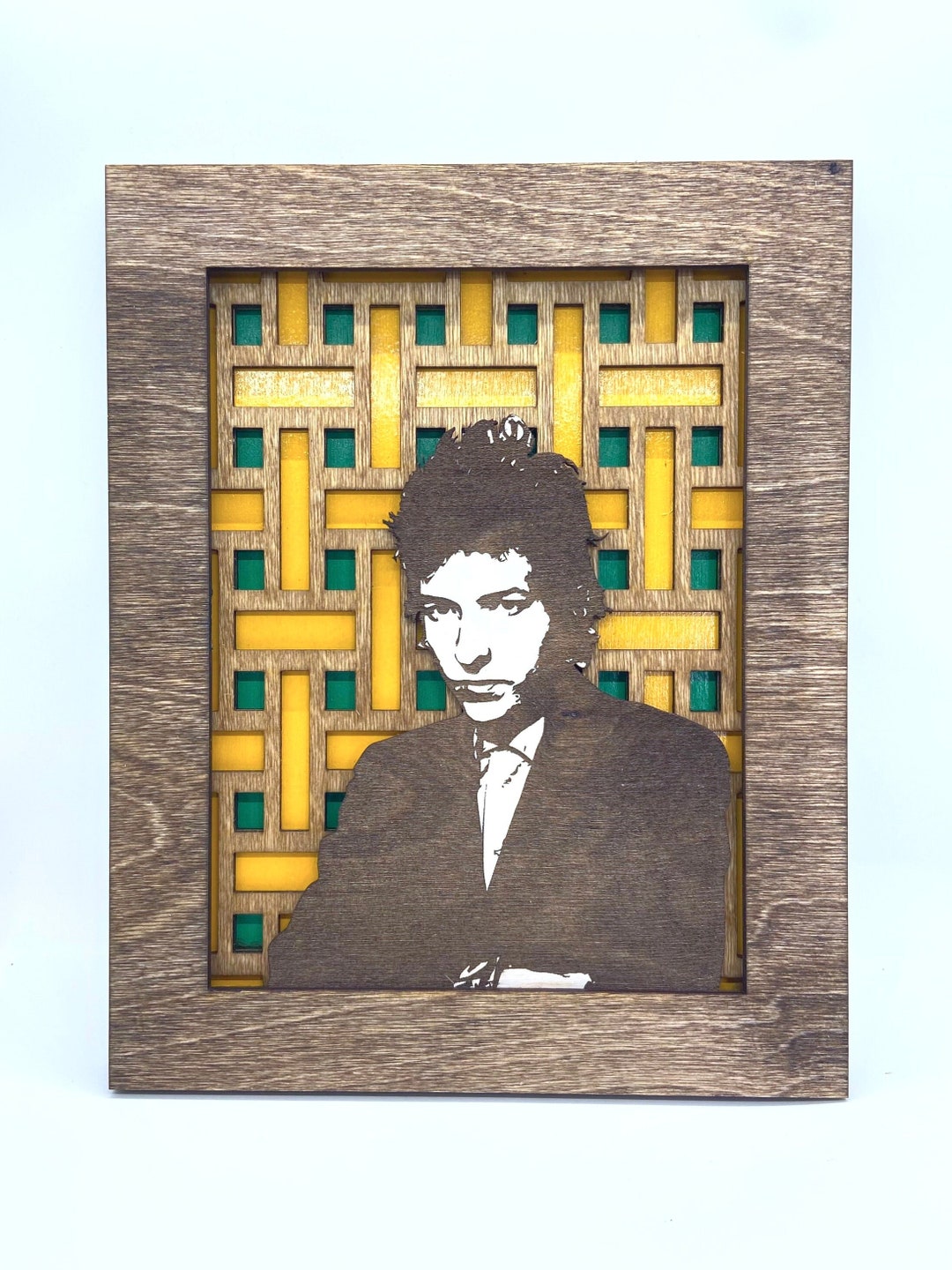 Laser-cut Bob Dylan Portrait, Geometric Wood Art, 8x10 - Etsy