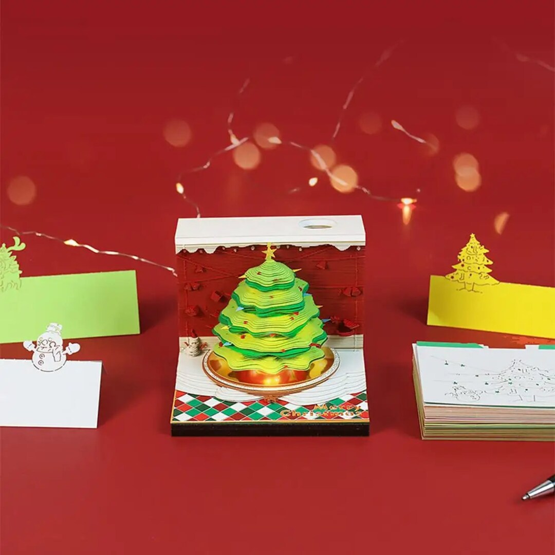 Christmas Tree 3D Three-dimensional Note Book Paper - Etsy