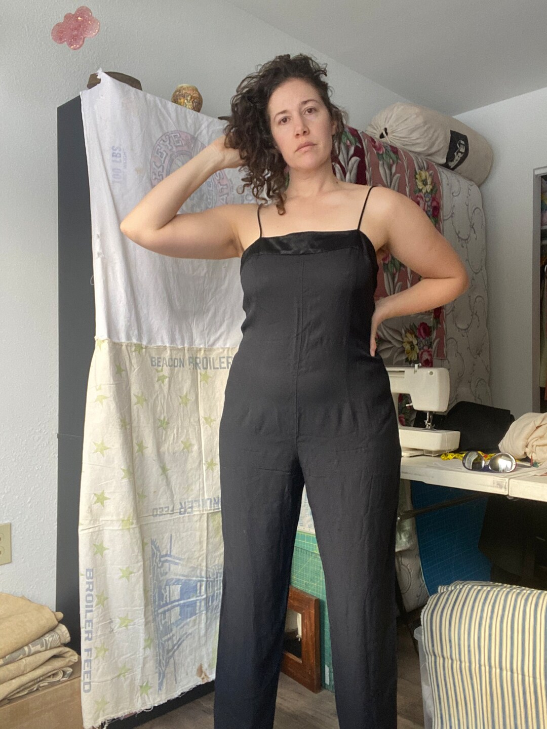 90s Slinky, Little, Black, Jumpsuit - Etsy