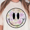 Checkered Pattern Smiley Face Shirt, Retro Smile Shirt, Trendy Smile ...
