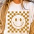 Checkered Pattern Smiley Face Shirt, Retro Smile Shirt, Trendy Smile ...