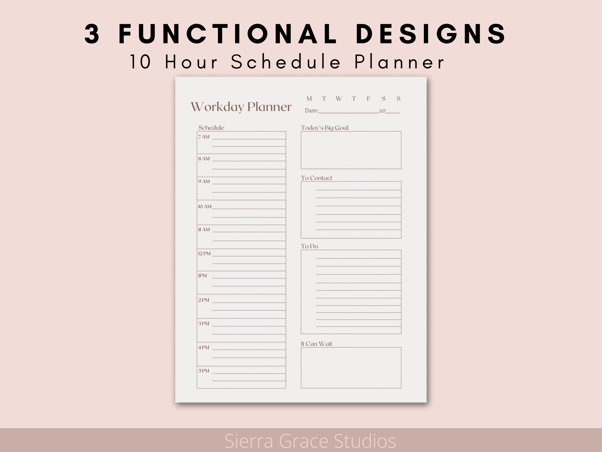 PRINTABLE Workday Planner Daily Organizer, US Letter and Classic Happy ...