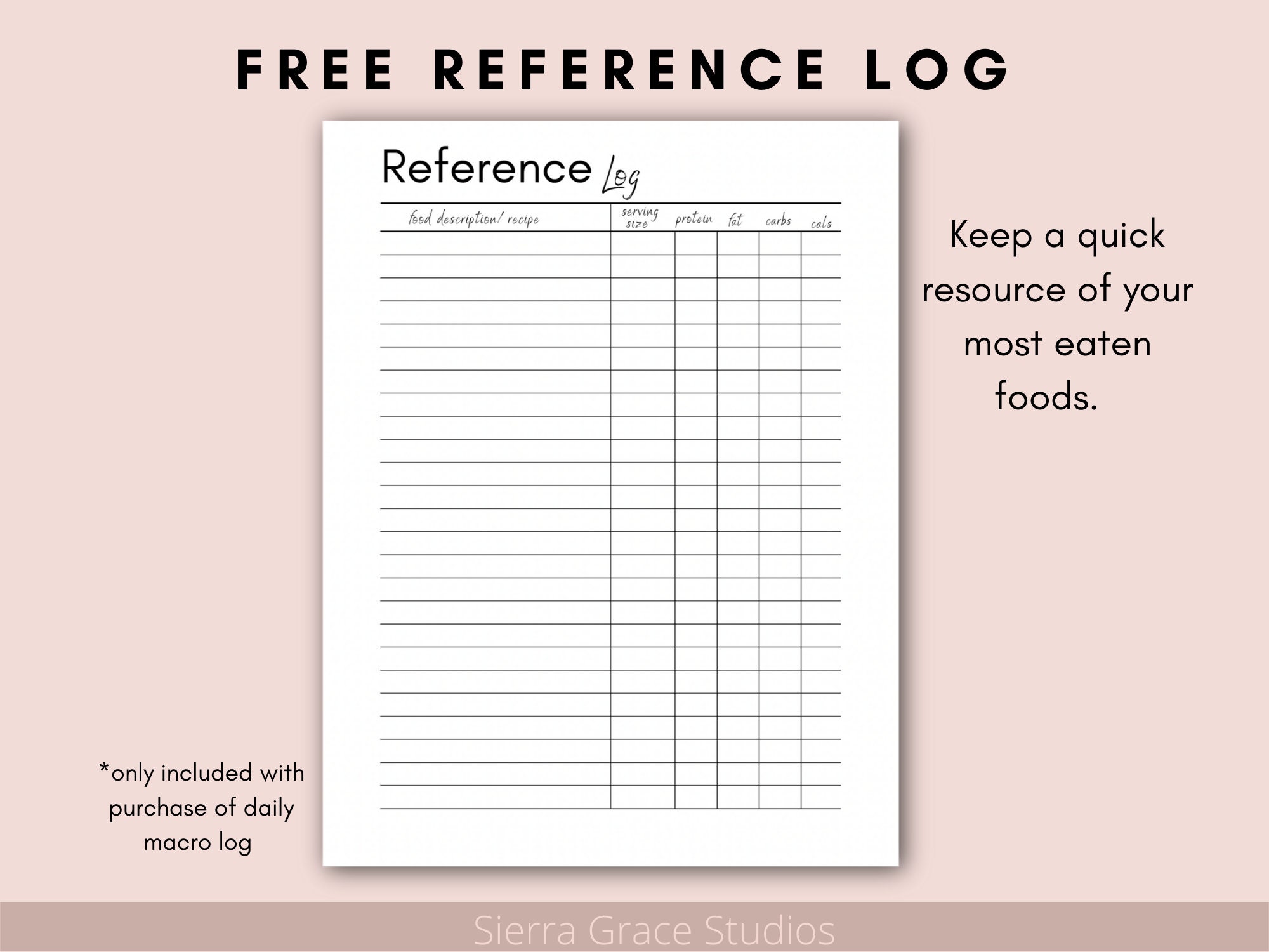 Macro Tracking Food Log Printable Pdf Daily Meal Tracker - Etsy