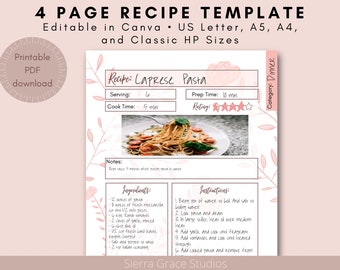 Recept sjabloon | Etsy Nederland