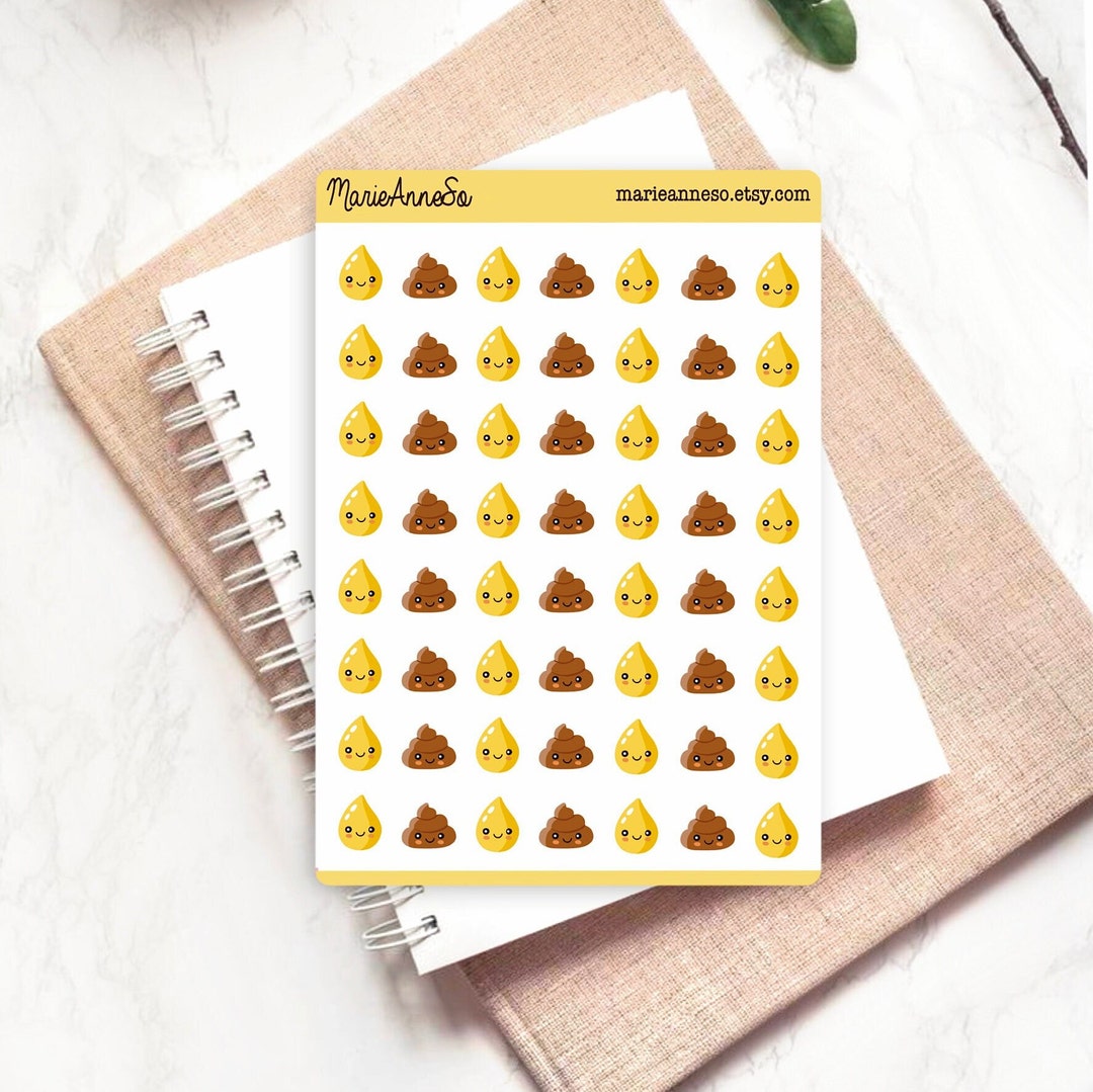 56 Potty Training Stickers Pee, Poo Emojis Planner Stickers, Potty ...