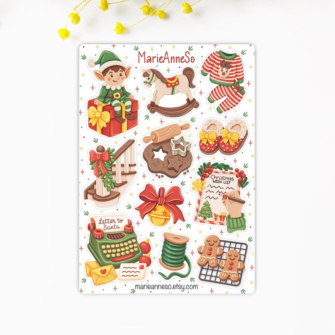 Winter and Christmas Theme Sticker Sheet - Stickers for Planner ...