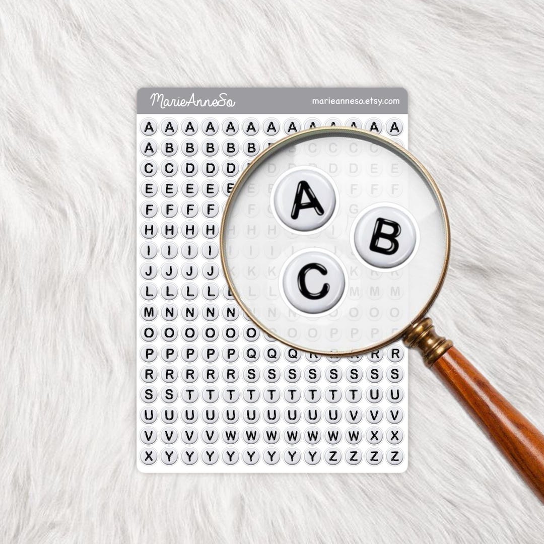 Alphabet Bead Sticker Sheet | ABC Letter Stickers for Planners ...