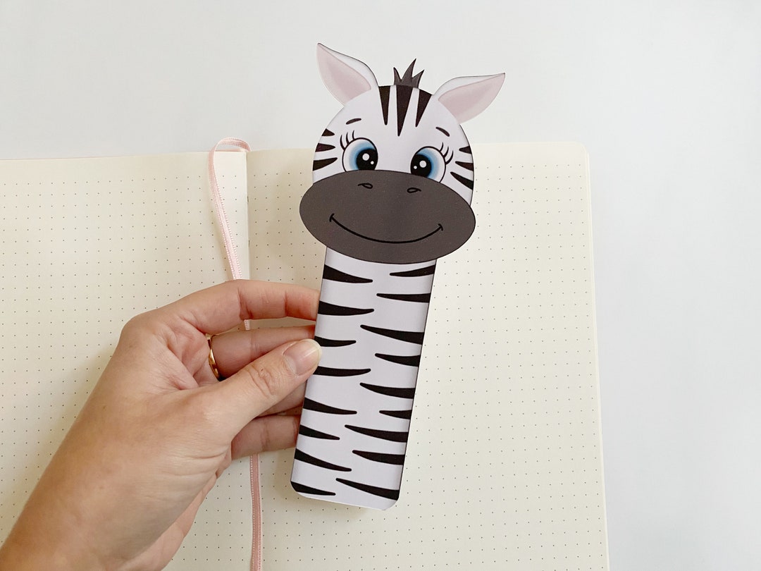 Zebra Bookmark Animal Bookmark Illustrated Bookmark - Etsy
