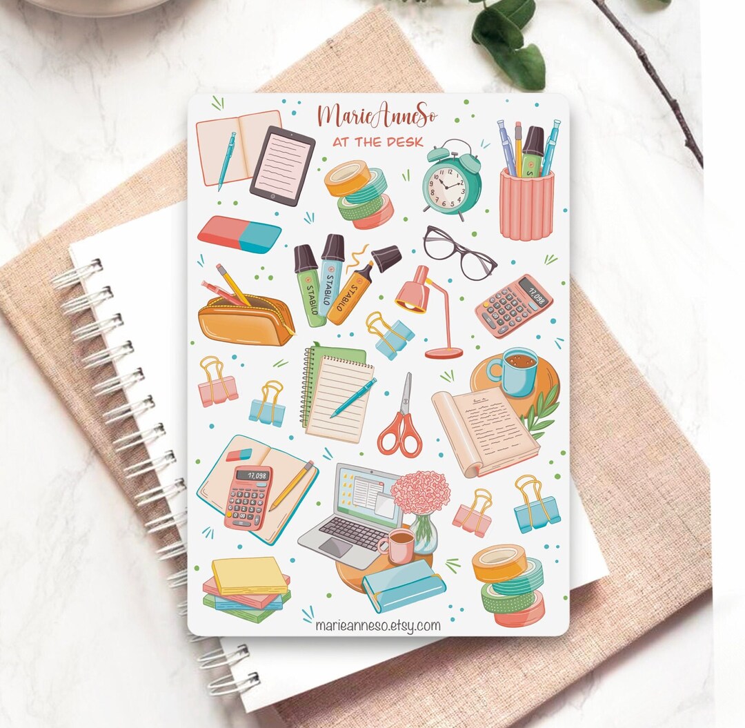 Back to School Sticker Sheet Office and School Stickers for Planner ...