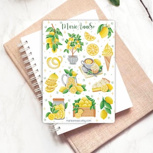 Lemon Themed Sticker Sheet - Journal, Planner, Calendar, Scrapbooking ...