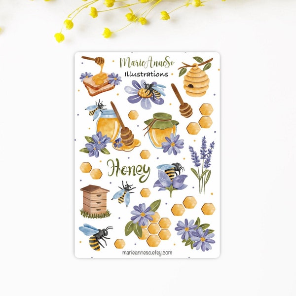 Bee Sticker Sheet - Etsy Australia