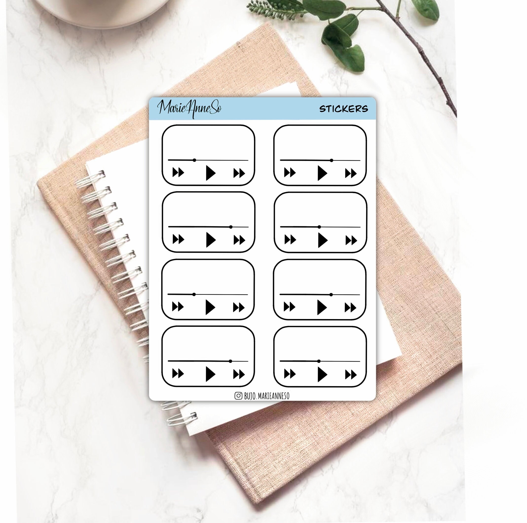 Music Playlist Stickers | Minimalist Sticker Sheet | Audio Tracking for ...