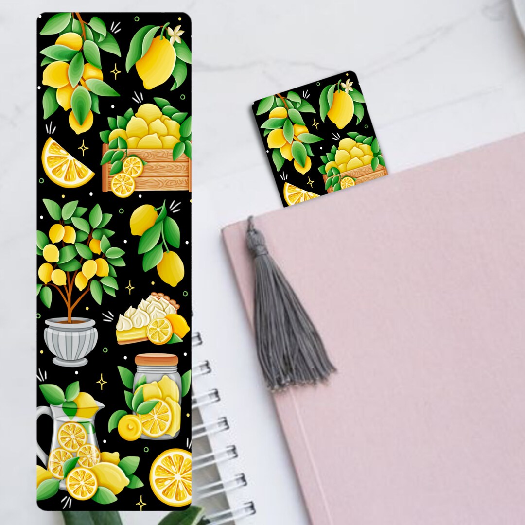 Fresh Lemon Bookmarks, Book Lovers, Summer Vacation Bookmark for Book ...