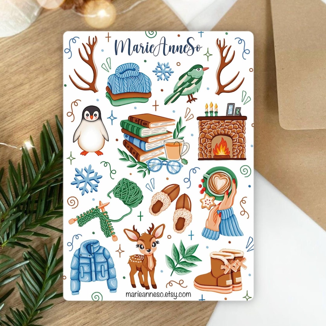 Cozy Winter Sticker Sheet - Stickers for Planners, Journals and ...