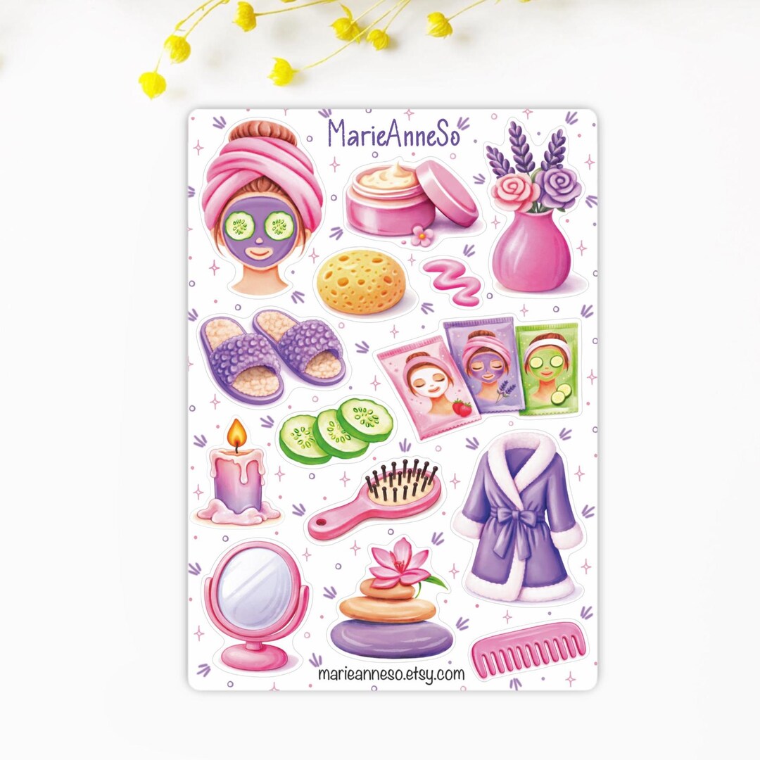 Self-care Stickers – Kawaii Spa Stickers, Wellness Routine, Planner ...