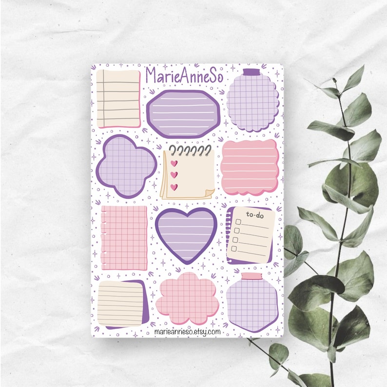 Sheet of Stickers for Notes & Frames | Organizer Stickers | To-do and ...