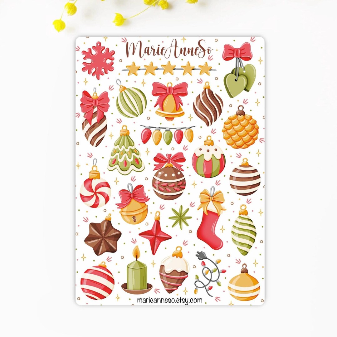 Winter & Christmas Theme Sticker Sheet - Festive Decoration, Christmas ...