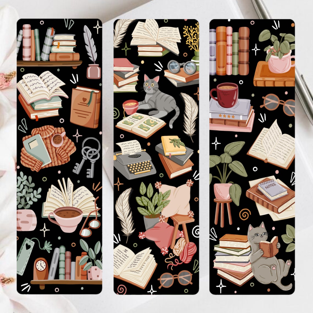 Lot de 3 marque pages livres, cosy, amoureux des livres, cocooning ...