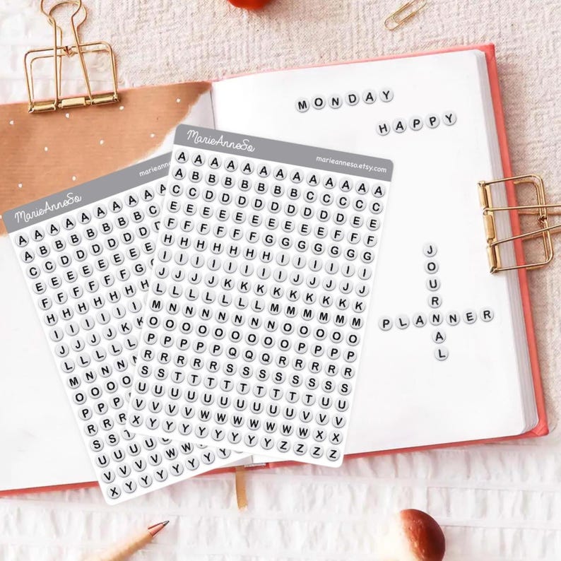 Alphabet Bead Sticker Sheet | ABC Letter Stickers for Planners ...