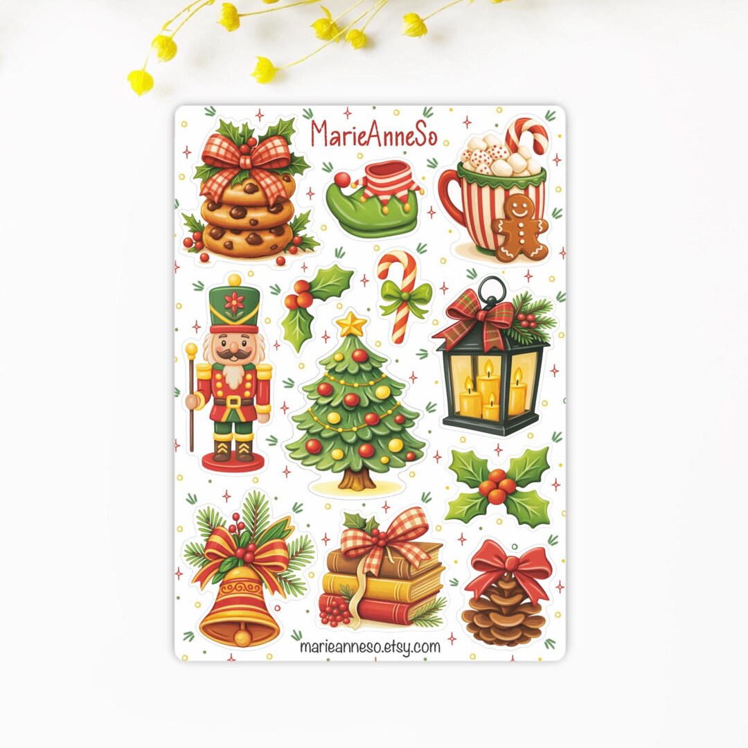 Winter and Christmas Theme Sticker Sheet - Stickers for Planner ...