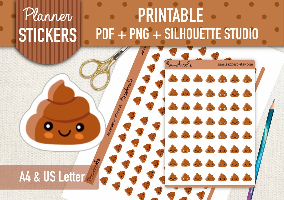 56 Potty Training Stickers Poo Emojis Planner Stickers to - Etsy