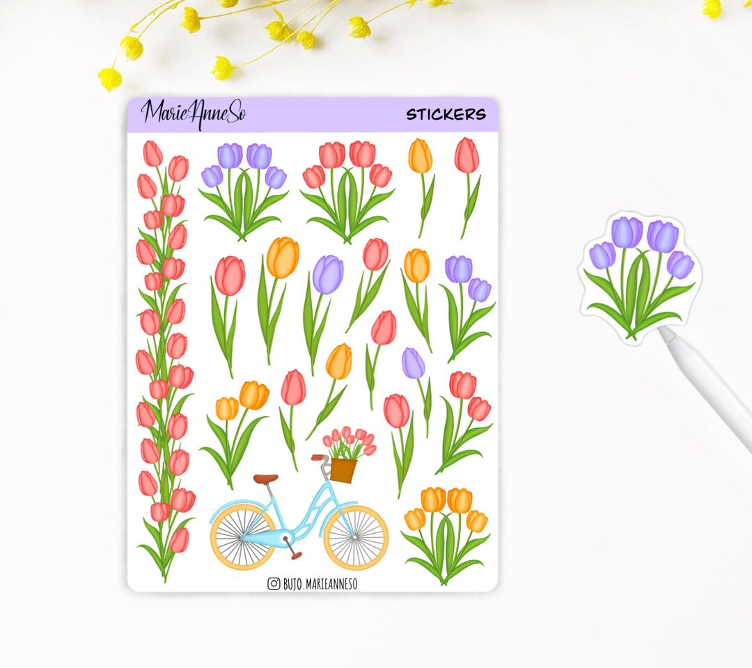 Sticker Sheet Flowers Bullet Journal Stickers, Diary Stickers ...