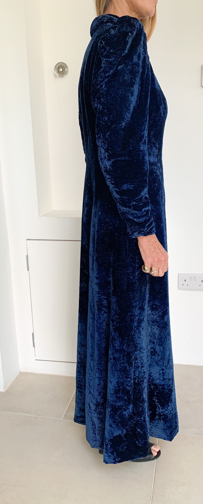 Vintage 70s Velvet Vampires Wife Style Dress - Etsy