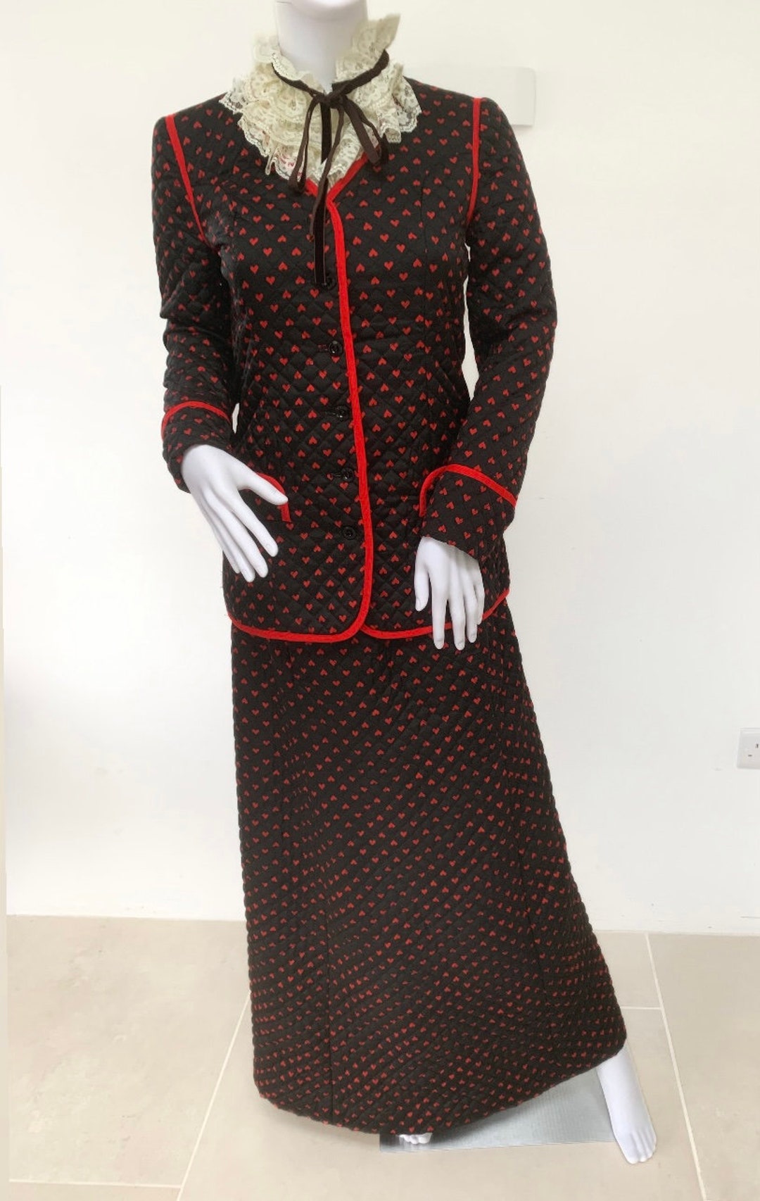 Vintage Hearts Quilted Set Skirt & Jacket - Etsy