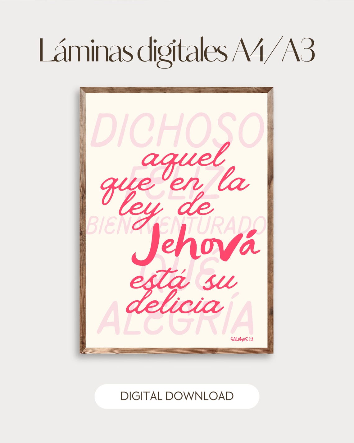 Psalm 1 Spanish Bible Verse Printable – Christian Wall Art – Digital ...