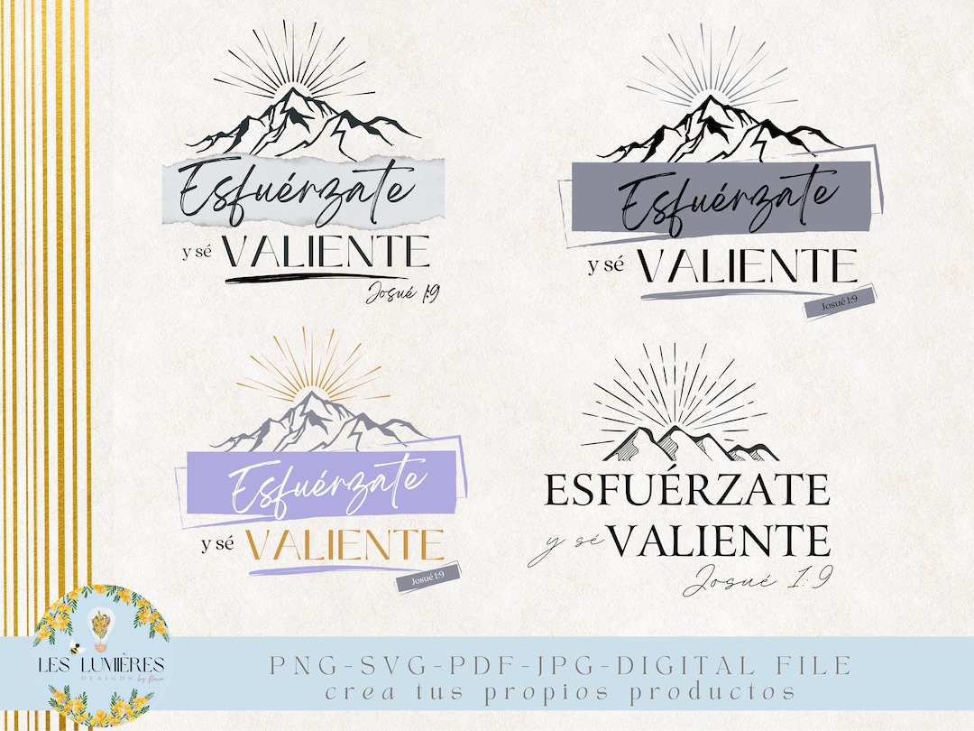Esfuérzate Y Sé Valiente, Josué 1:9 SVG, PNG Clipart, Día Del Padre ...