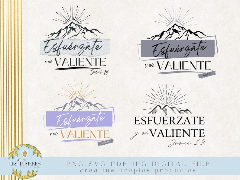 Esfuérzate Y Sé Valiente, Josué 1:9 SVG, PNG Clipart, Día Del Padre ...