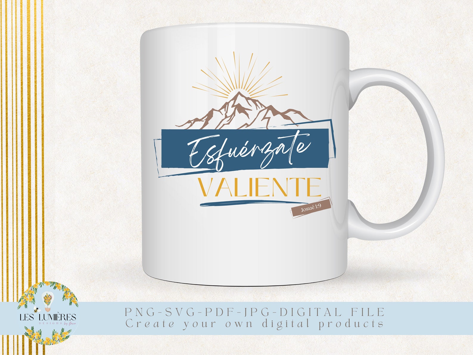 Esfuérzate Y Sé Valiente, Josué 1:9 SVG, PNG Clipart, Día Del Padre ...
