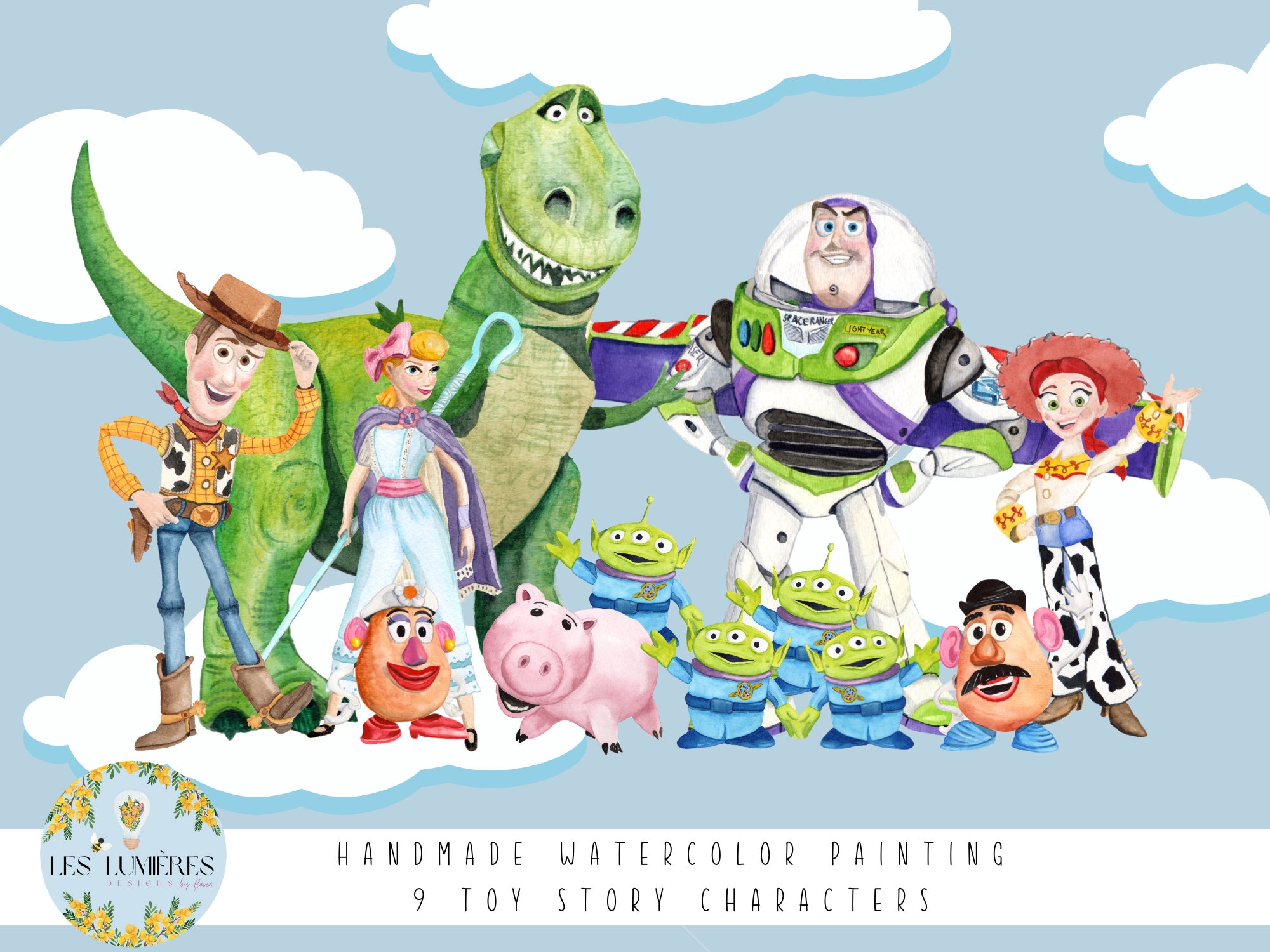 Toy Story Watercolor Clipart Toy Story Birthday Theme Toy - Etsy