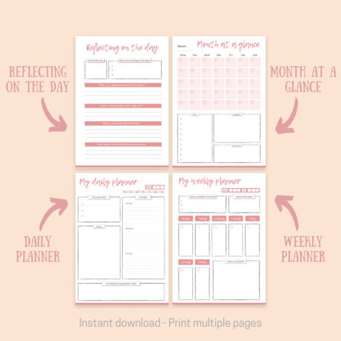 Life Planner, Planner, Planner Bundle, Daily Planner Printable, Weekly ...