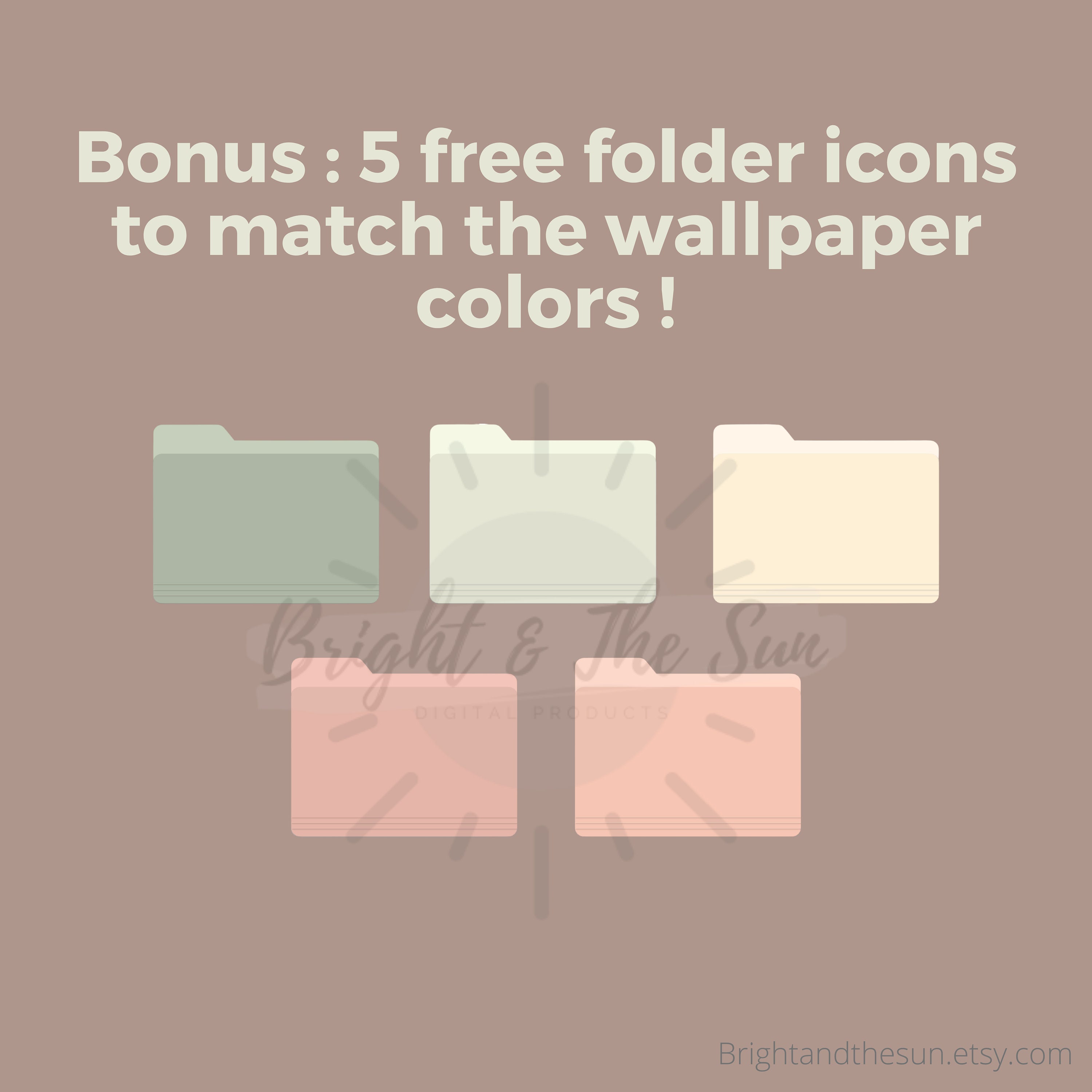 Organized Wallpaper 2020 2021 Green and Peach Pastel Tones - Etsy