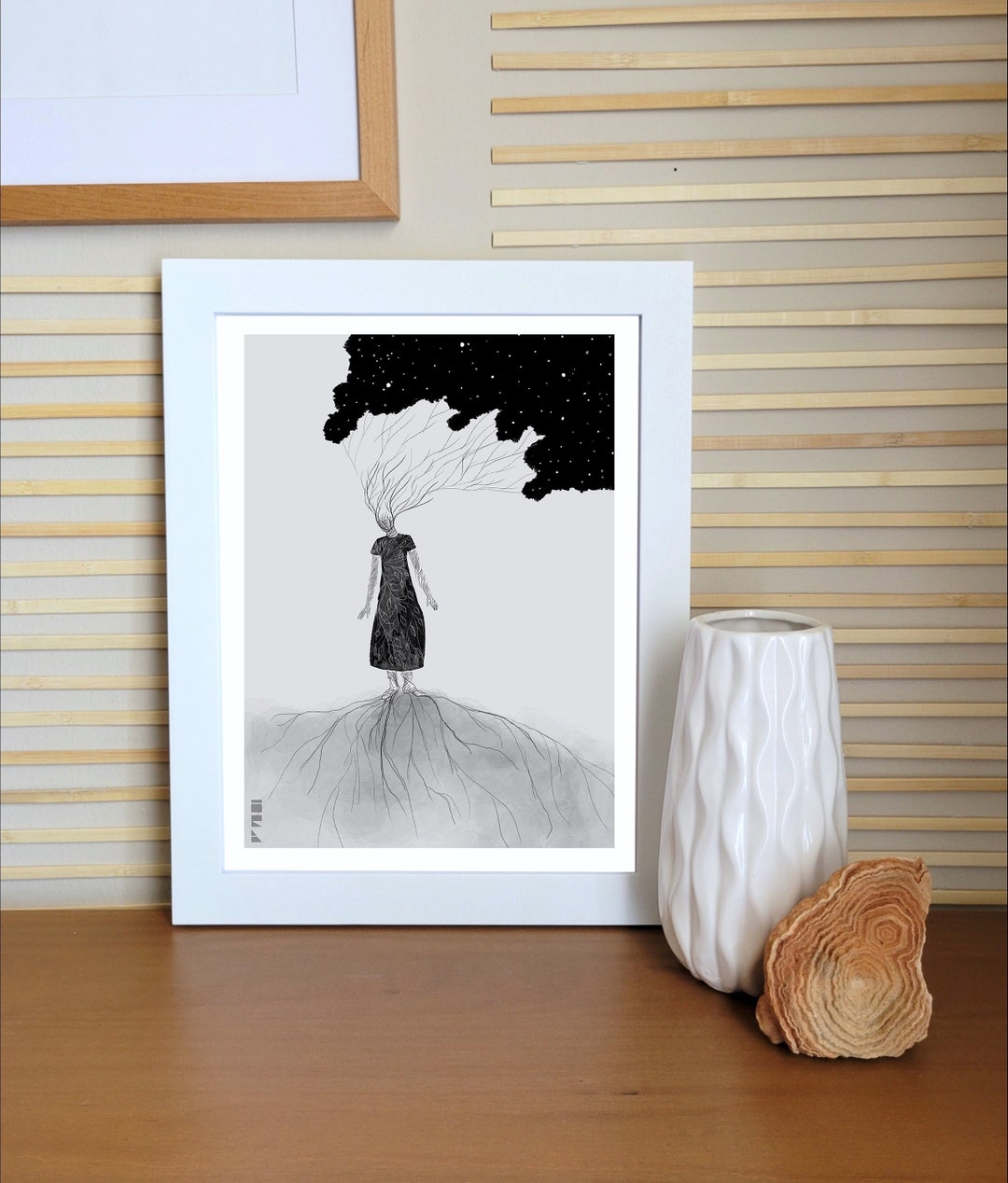 Cosmos Connection Art Print Poster, Celestial, Watercolor, Nature Lover ...