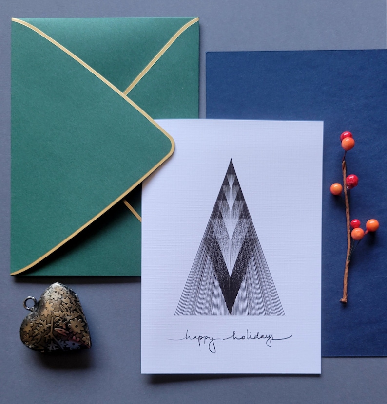 Set of 12 Modern Minimal Holiday 5"x7" Cards W/ Envelopes Christmas ...