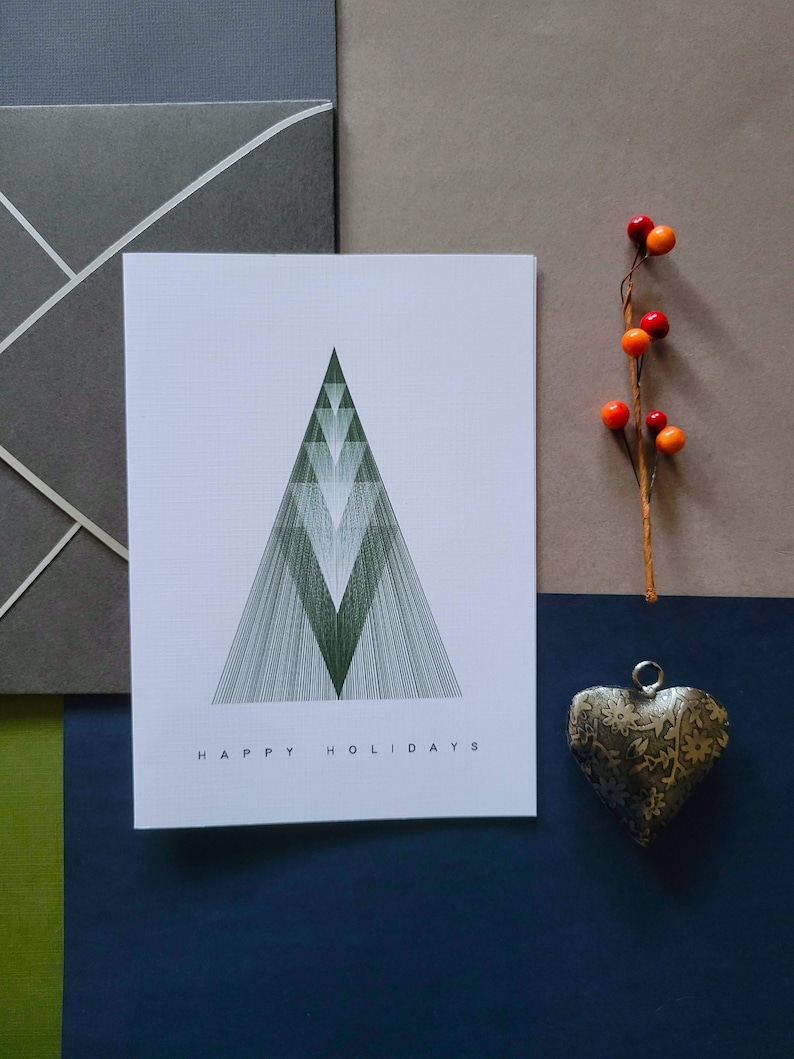 Set of 12 Modern Minimal Holiday 5"x7" Cards W/ Envelopes Christmas ...
