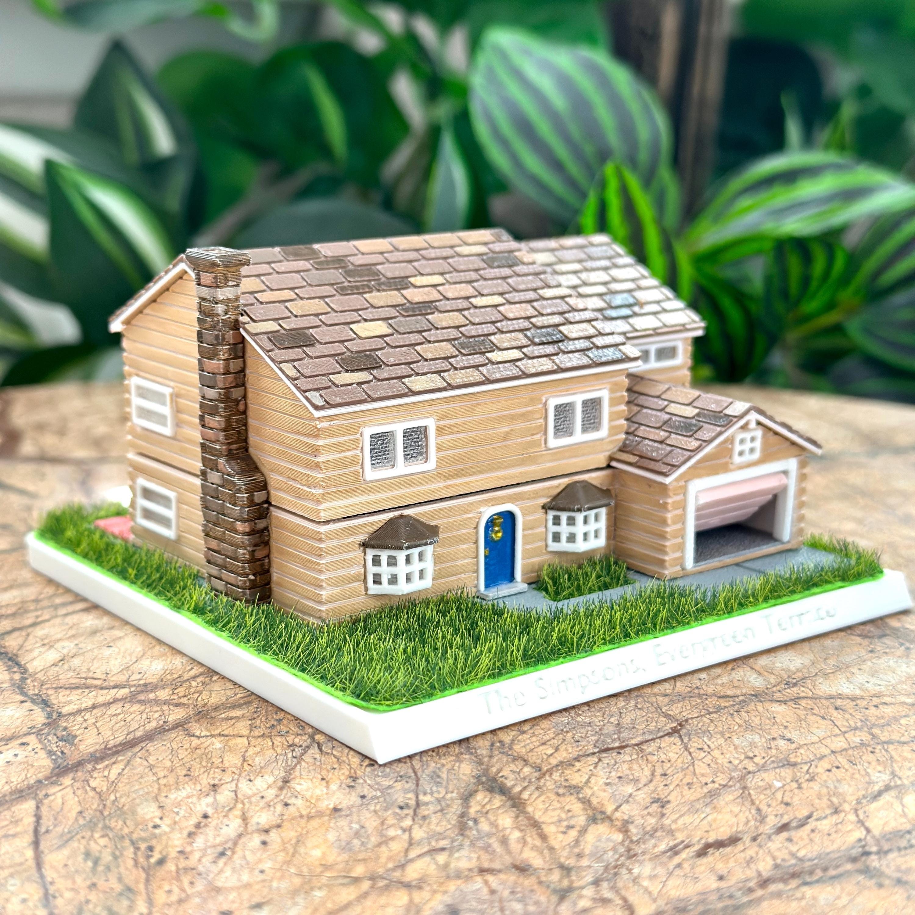 Handcrafted Miniature 3D Simpsons Tiny House Model, Detailed Interior ...