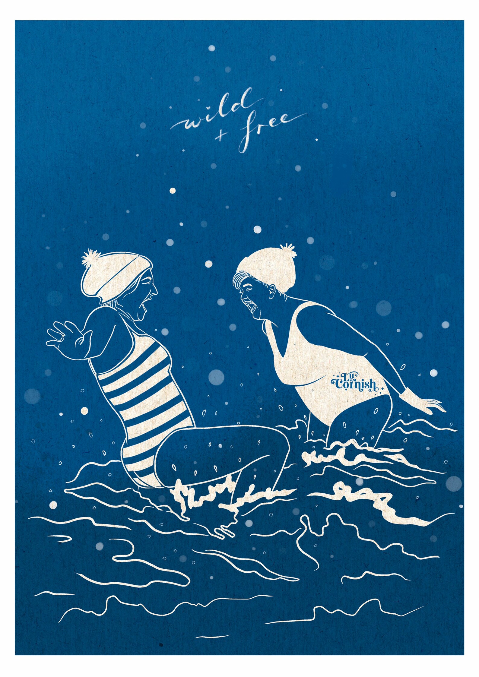 Wild & Free Art Print Wild Swimming Cold Water Swimming | Etsy UK