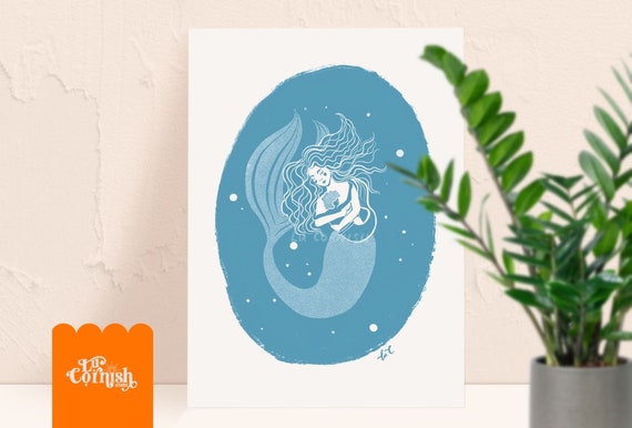 Mermaid Wild Swim Art Print Cold Water Swimming Wild - Etsy UK