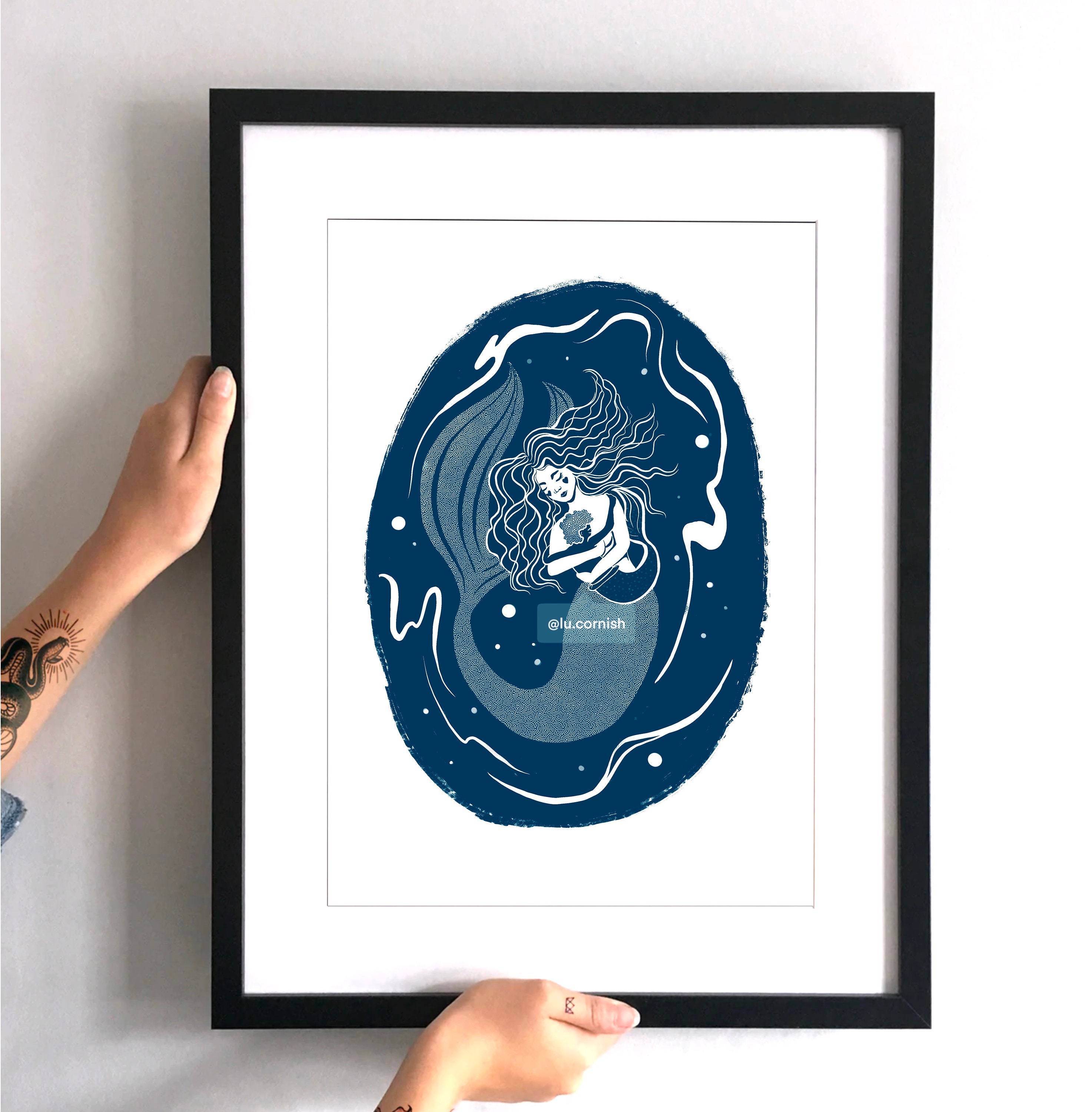 Mermaid Wild Swim Art Print — Lu Cornish