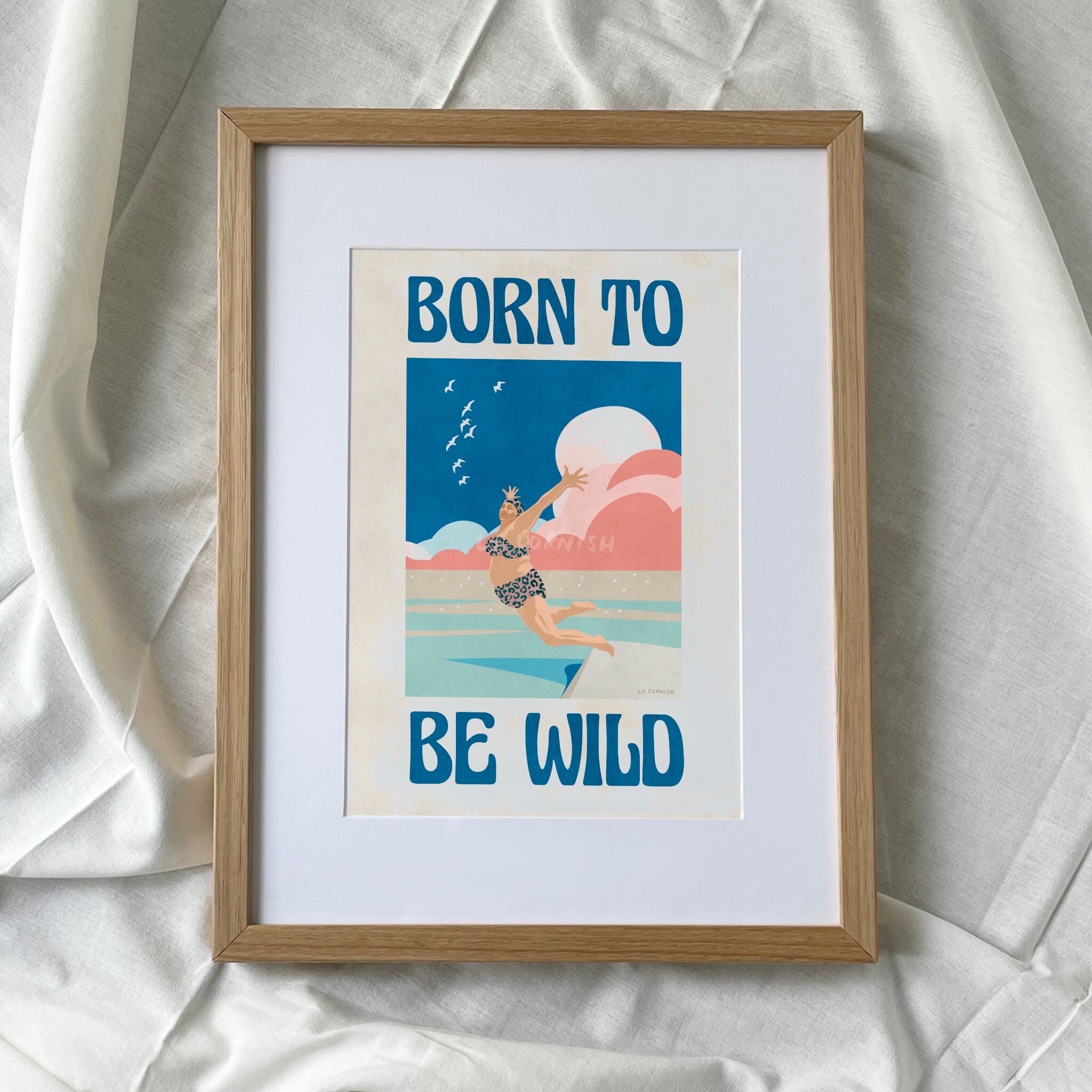 Retro Born to Be Wild Poster Wild Swimming Wild at Heart - Etsy UK
