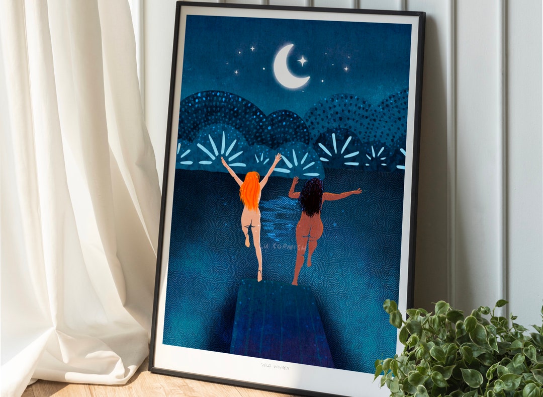 Wild Women Art Print | Wild Swimming Art | Cold Water Swim Club ...