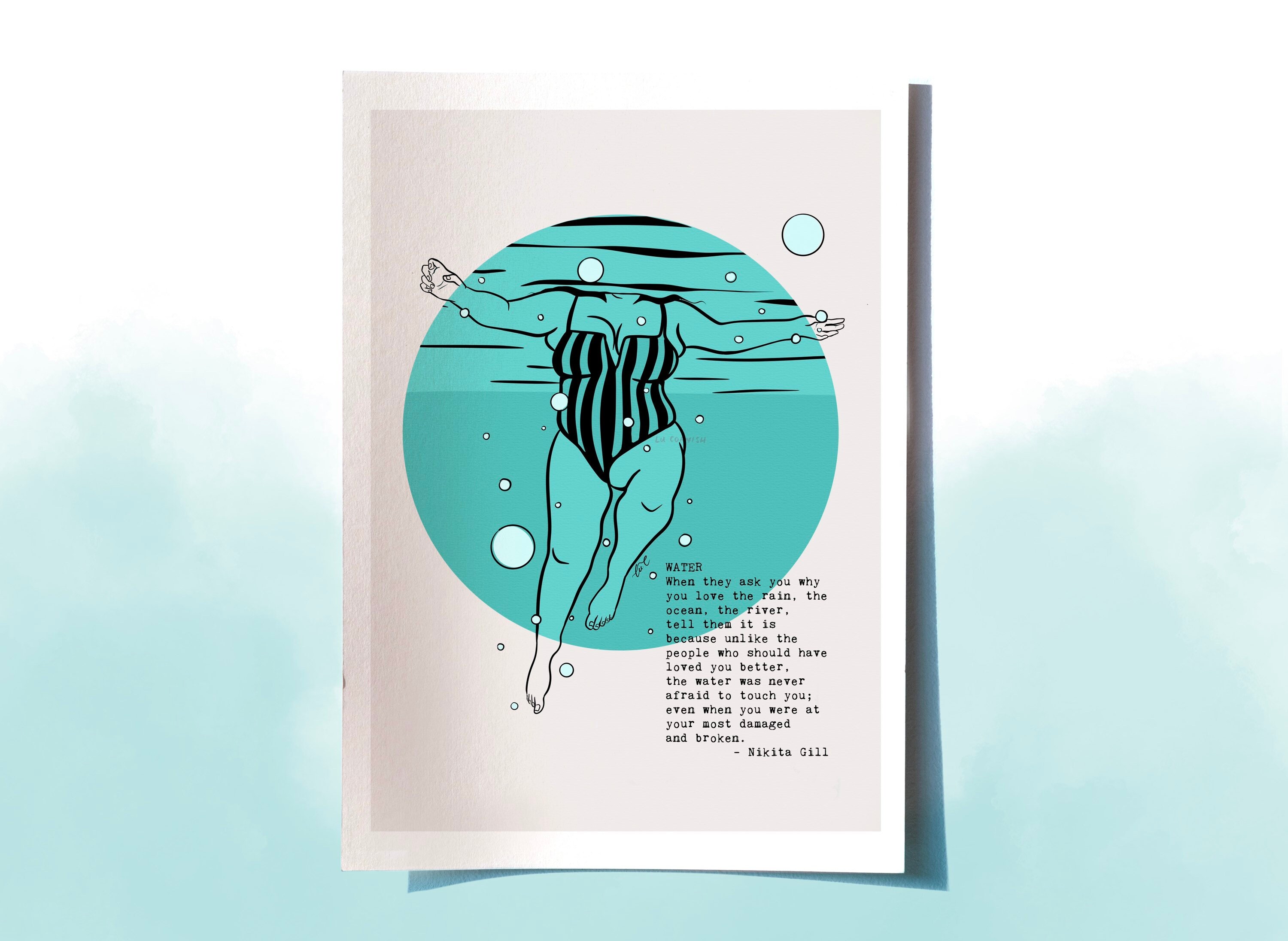 Water Women Art Print — Lu Cornish