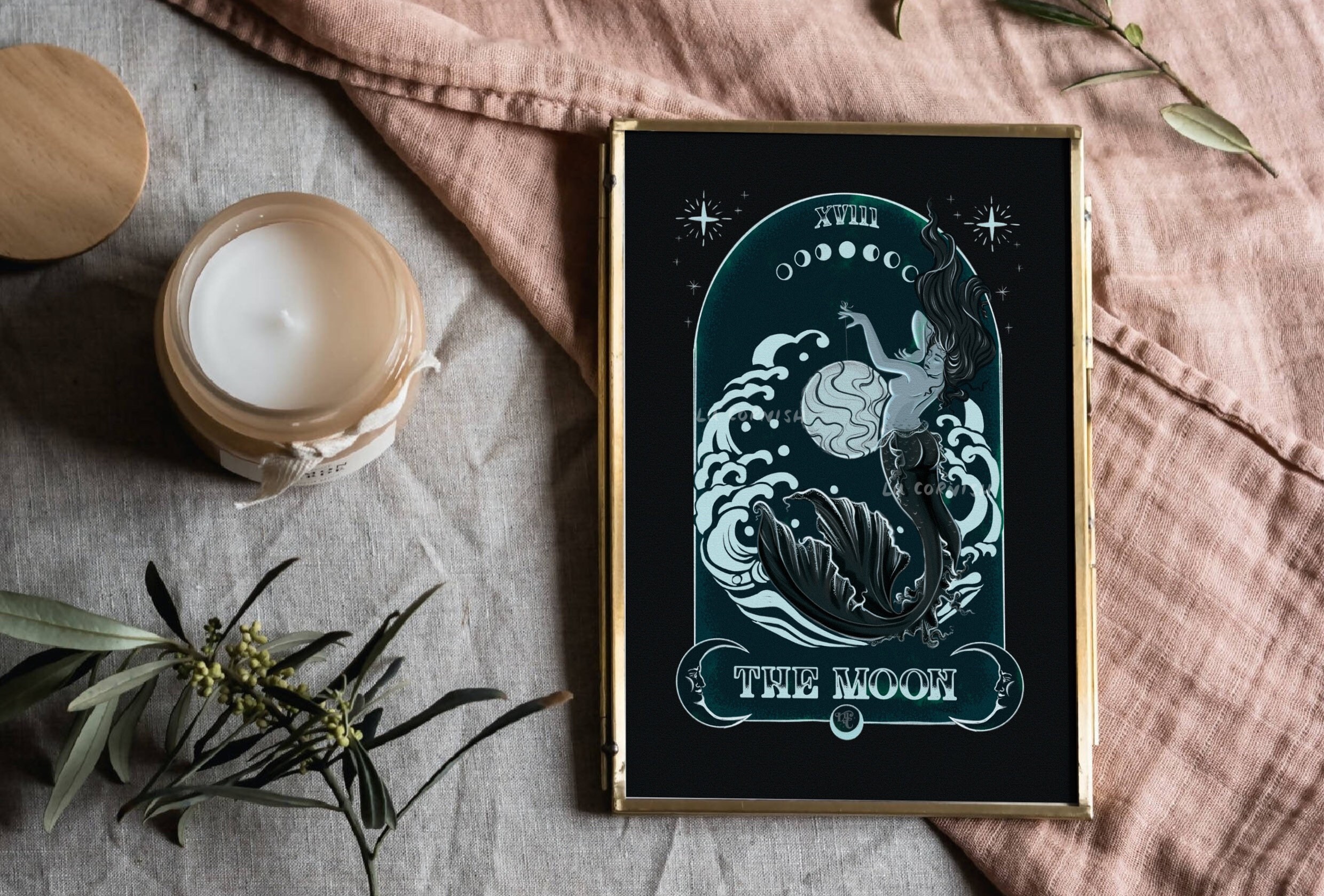 The Moon Mermaid Tarot Art Witchy Vibes Cold Water Swimming - Etsy UK