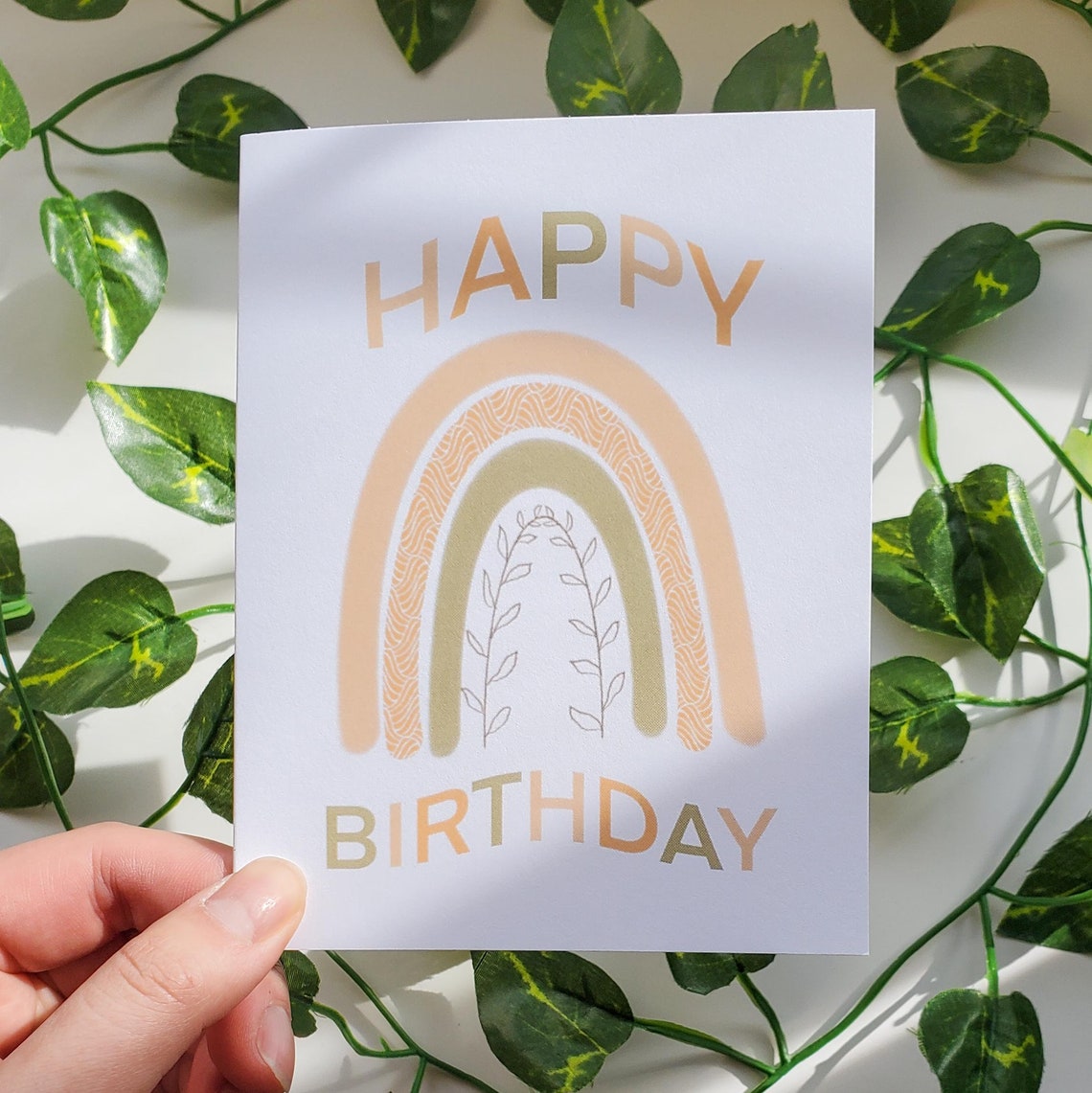 Happy Birthday Boho Rainbow A2 Blank Card - Etsy